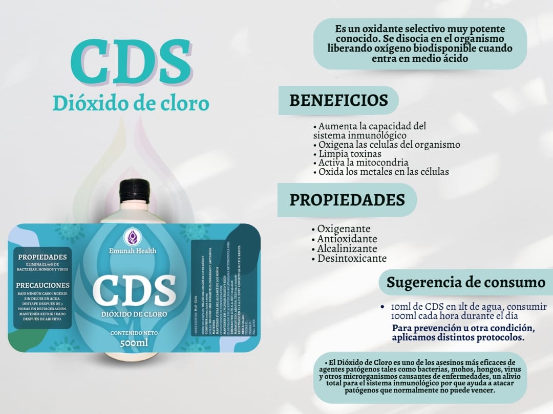 Clorito de Sodio CDS Dioxido de Cloro ClO2 Emunah for Life 500ml ...